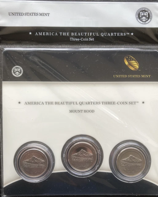 2010 MOUNT HOOD-AMERICA the Beautiful Quarters Three-Coin Set-Mint ...