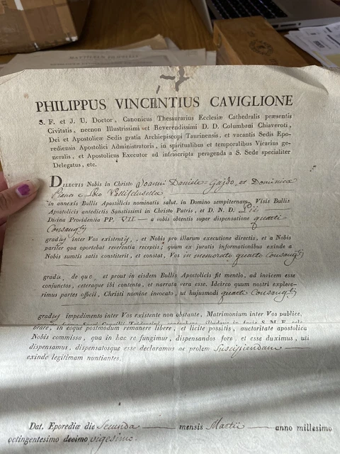 ANCIENNE LETTRE EN Latin Philippus Vincentius Caviglione Avec Sceau Du ...