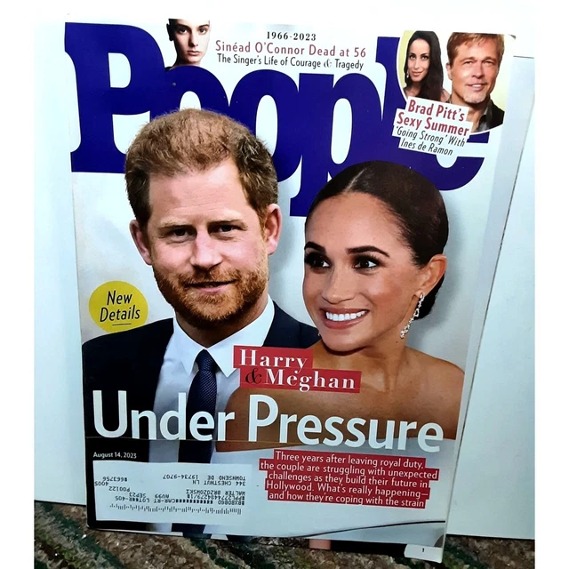 PEOPLE MAGAZINE AUGUST 2023 Harry and Meghan Brad Pitt Sinead O'Connor ...
