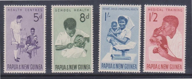 (F232-99) 1964 PNG set of 4stamps health services 5d to 1/2d MH (CX) (v ...