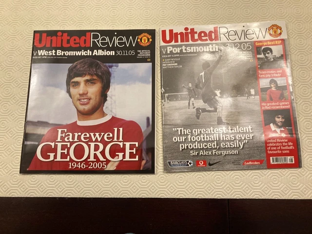 MANCHESTER UNITED GEORGE Best Memorian United Review Programmes 2005 £ ...