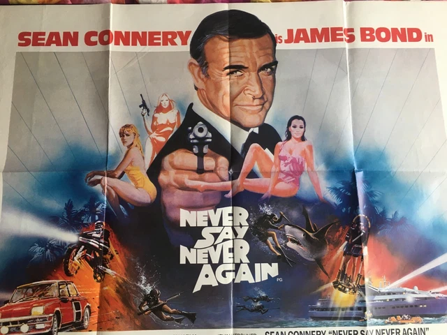 REDUCED! NEVER SAY Never Again '83 Bond Sean Connery Original UK Quad ...