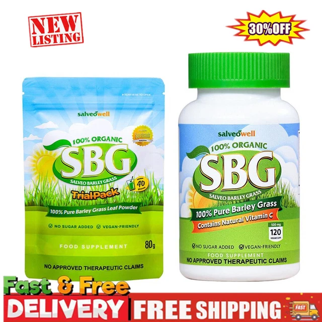 100% PURE NATURAL Barley Grass Capsules 500mg 120Caps/80g Vegan-friendly~ £6.85 - PicClick UK