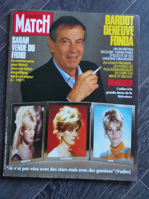 PARIS MATCH N°1926- du 25 avril 1986 - Brigitte Bardot / Deneuve / Jane ...