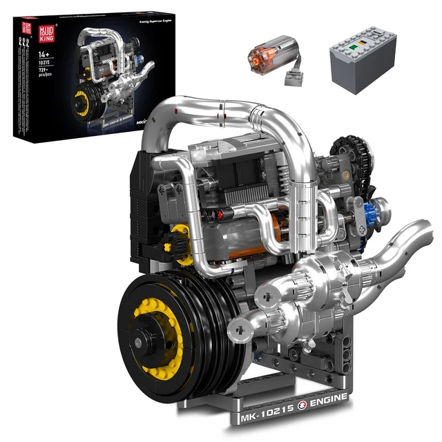 MOULD KING 10215 V12 Engine Motor Bausatz Klemmbausteine Spielzeug 739 ...