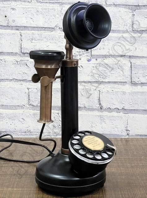 VINTAGE CANDLESTICK ROTARY Dial Telephone Collectible Functional Home ...
