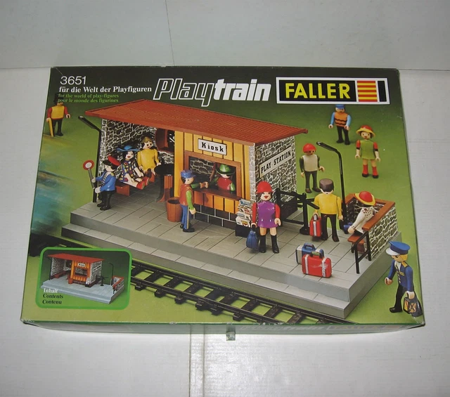 FALLER PLAYTRAIN #3651,KIOSK STATION,GARE,MIB,NEU,TRAIN ELECTRIQUE,sim ...