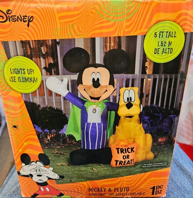 GEMMY 5FT TALL Disney's Mickey Mouse & Pluto Halloween Inflatable £77. ...