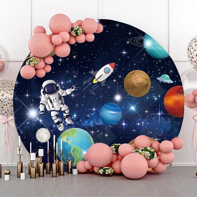 SPACE ASTRONAUT BIRTHDAY Round Backdrop For Boy $38.01 - PicClick AU