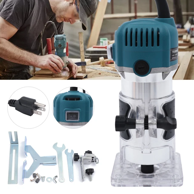ELECTRIC COMPACT ROUTER Wood Trimmer Router Tool with 6 Variable Speed ...