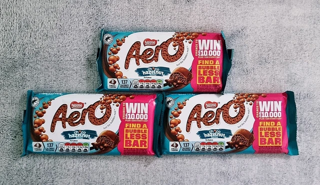 AERO HAZELNUT FLAVOUR Chocolate Bar 90g Pack of 3 £3.99 - PicClick UK