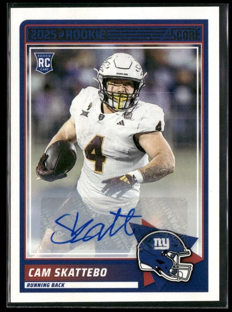 2025 PANINI SCORE Cam Skattebo RC Auto Giants Rookie Autograph $155.50 ...