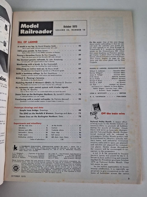 MODEL RAILROADER MAGAZINE October 1975 £11.83 - PicClick UK