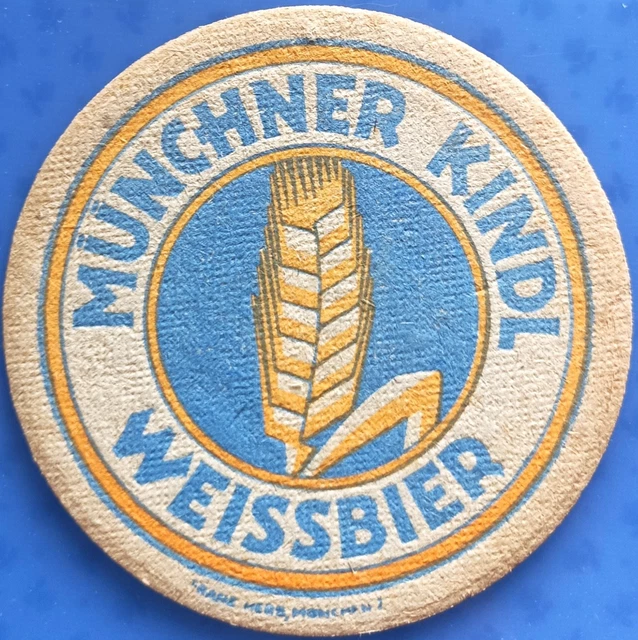 ALTER BIERDECKEL MÜNCHNER Kindl Weissbier um 1940-50 mit Impressum EUR ...