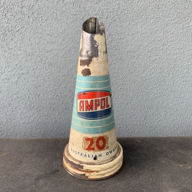 AMPOL LIGHT BLUE Vintage Tin Oil Bottle Top $120.00 - PicClick AU