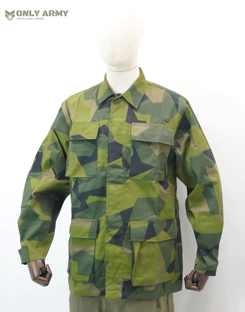 SWEDISH ARMY M90 Camo BDU Shirt / Lightweight Jacket 4 Pocket Splinter ...