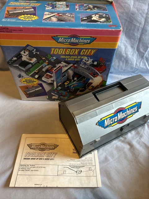 MICRO MACHINES, GALOOB, Toolbox City Playset, 1993, 99% Complete, Boxed ...