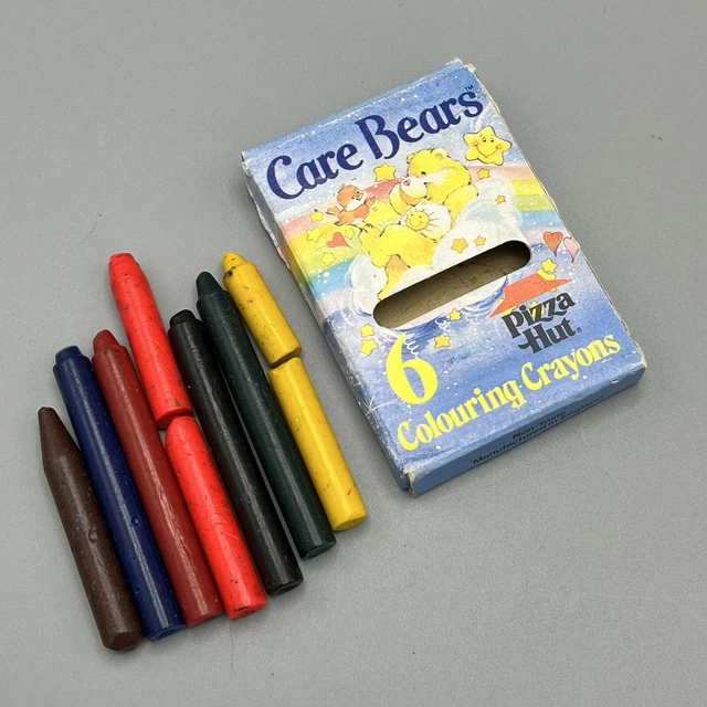 CARE BEARS 1980S Pizza Hut 6 Colouring Crayons Used In Box Vintage £5. ...