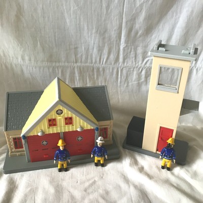 FIREMAN SAM BUNDLE Fire Station Training Tower Figures Officer Steele ...