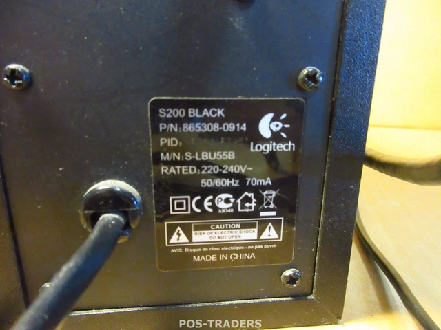 LOGITECH S200 30 Watt 2.1 Black Speaker Subwoofer / Satellite System ...