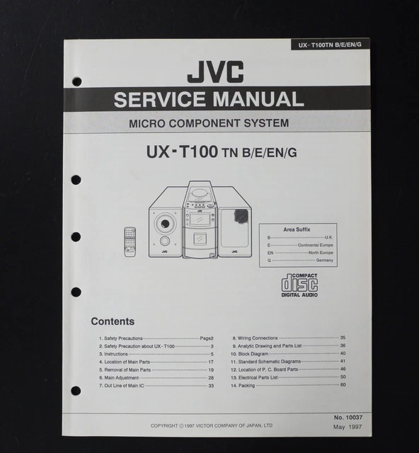 ORIGINAL JVC UX-T100 HiFi-System Service Manual / Service Anleitung S7 ...