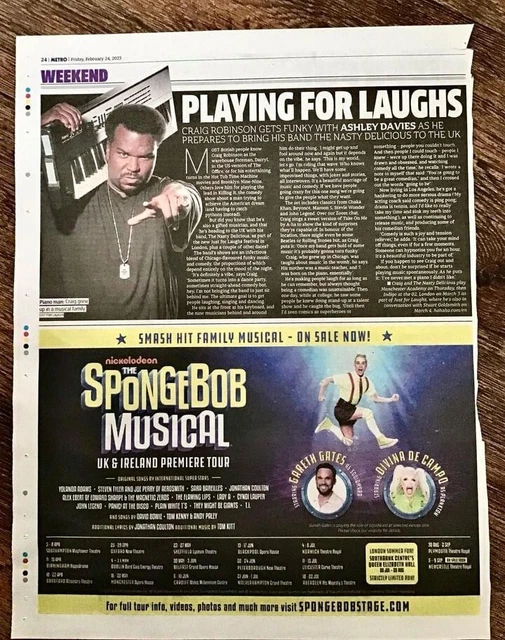 NICKELODEON SPONGEBOB SQUAREPANTS Musical Newspaper Clipping AD Small ...