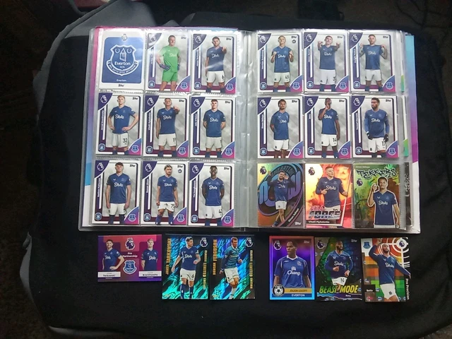 TOPPS PREMIER LEAGUE 2026 Everton FC Full Base Set X18 Plus 6 Foil ...