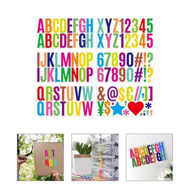 6 SHEETS ADHESIVE Letter Stickers English Alphabet Number Stickers ...