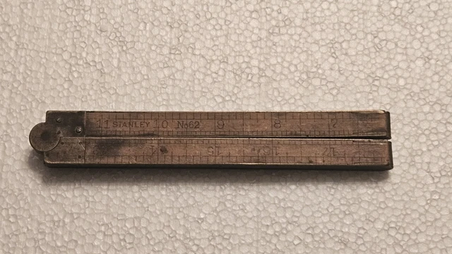 STANLEY RULE & Level Co No 62 Folding 24" 4 Fold Boxwood & Brass Ruler ...
