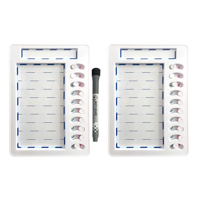 CHECKLIST BOARD MAGNETIC Chore Chart Memo Board With 10 Sliders Planner ...