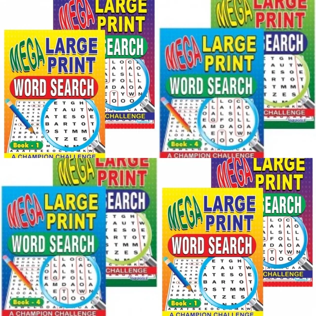 MEGA LARGE PRINT Word Search Puzzle Books A4 Quiz Puzzle Adult £2.99 ...