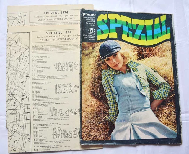 PRAMO SONDERHEFT SPEZIAL + Schnittmuster von 1974 ,DDR Verlag für die ...