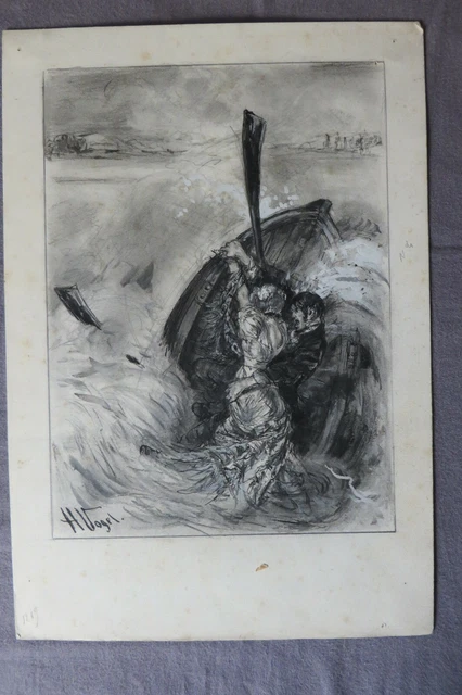 ANCIEN DESSIN À l 'encre Signé H Vogel N° 4 + EUR 50,00 - PicClick FR