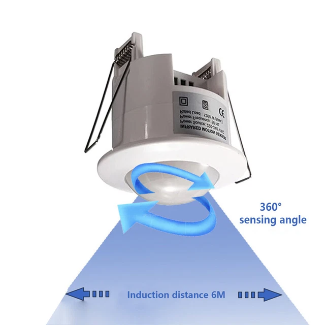 360°CEILING MOTION SENSOR Switch Infrared Sensor Detector Switch LED ...