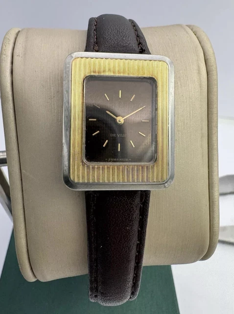 VINTAGE OMEGA TANK 14k Solid Gold Bezel Circa 1975 Ladies Watch £350.00 ...
