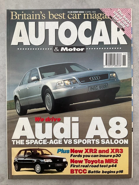 AUTOCAR MAGAZINE - 13 April 1994 - A8, MR2 GT, Fiesta, 850, Cherokee ...