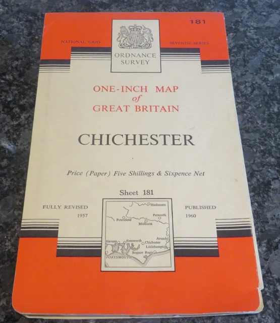RARE VINTAGE ONE Inch Map Of Great Britain Chichester £10.00 - PicClick UK