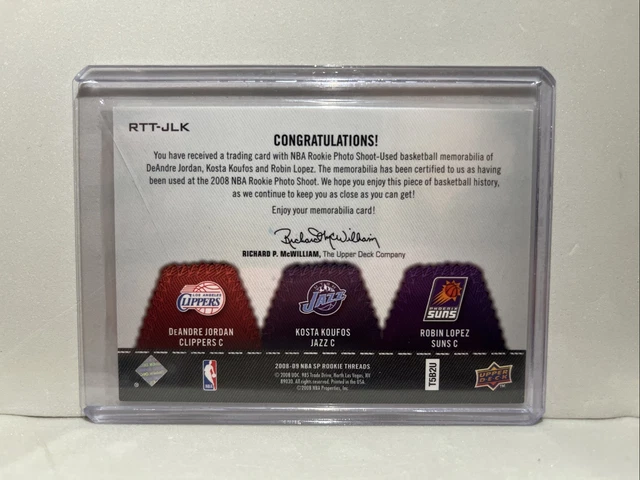 2008-09 NBA SP Rookie Theads Game Work Jersey Card of Jordan/Lopez ...