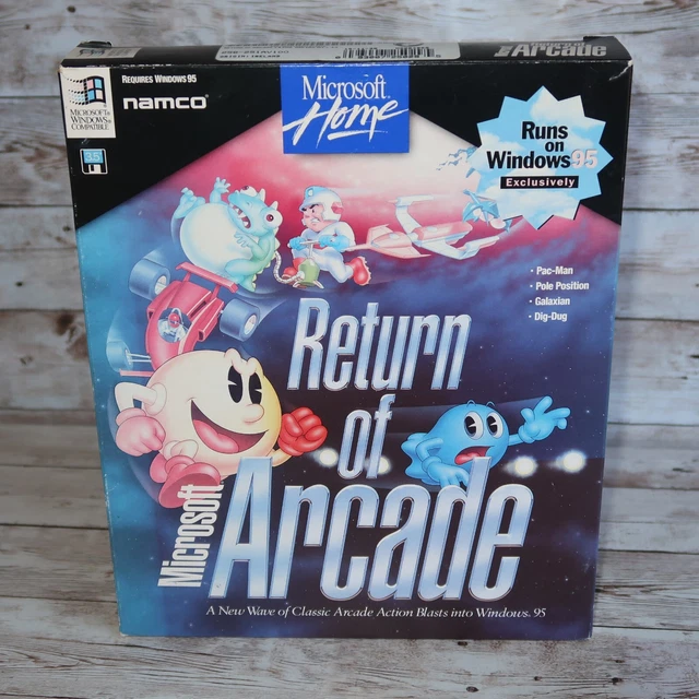 PC BIG BOX Namco Return of Microsoft Arcade Pac-Man Galaxian Dig-Dug ...