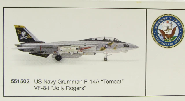 HERPA 551502 US NAVY Grumman F-14A Tomcat VF-84 Jolly Rogers 1:200 Jet Flugzeug EUR 124,90 ...
