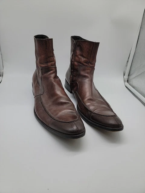 MENS TO BOOT New York Adam Derrick Brown Boots Leather Italy Size 10 ...