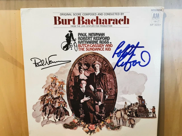 VINILE FIRMATO PAUL Newman Robert Redford Katherine Ross Butch Cassedy ...