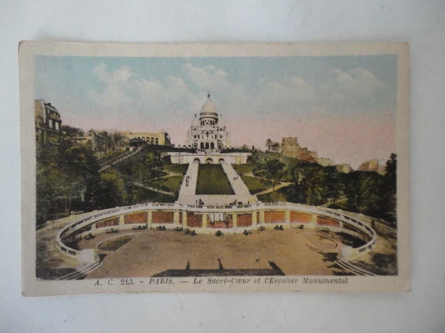 CP CARTE POSTALE Le Sacré-coeur et l'escalier monumental Paris EUR 4,00 ...