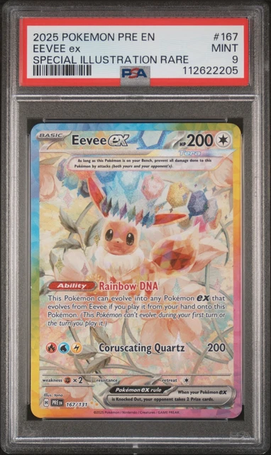 2025 POKEMON PRE En-Prismatic Evolutions #167 Eevee Ex Psa 9 £146.55 ...