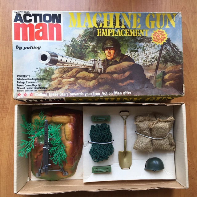 VINTAGE ACTION MAN Machine Gun Emplacement Boxed & Working £49.99 ...