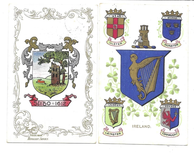 TWO HERALDIC POSTCARDS - Irish Provinces & Sligo Town Crest £3.50 ...