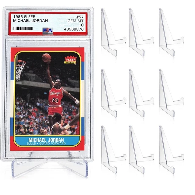 CLEAR CARD DISPLAY Stand Transparent Sports Cards Holder Easel Holder ...