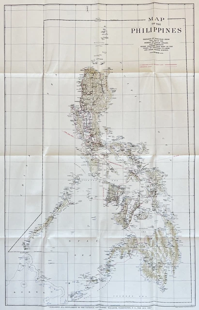 VINTAGE HISTORICAL MAP - Map of Philippines - Map of Asia - National ...