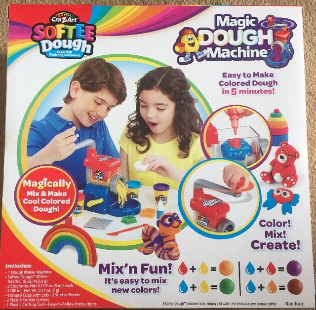 CRA-Z-ART SOFTEE MAGIC Dough Machine Kids Play Toy, Mix & Make Coloured ...