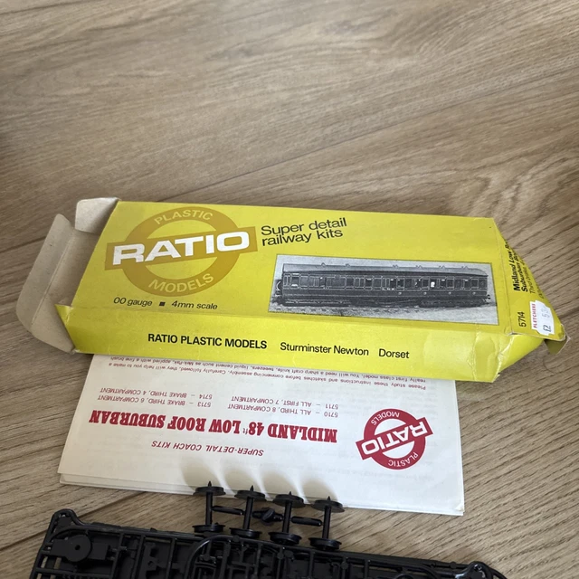 2X RATIO 5714 OO Gauge 4mm Midland Low Roof Suburban Bogie Coach Third ...
